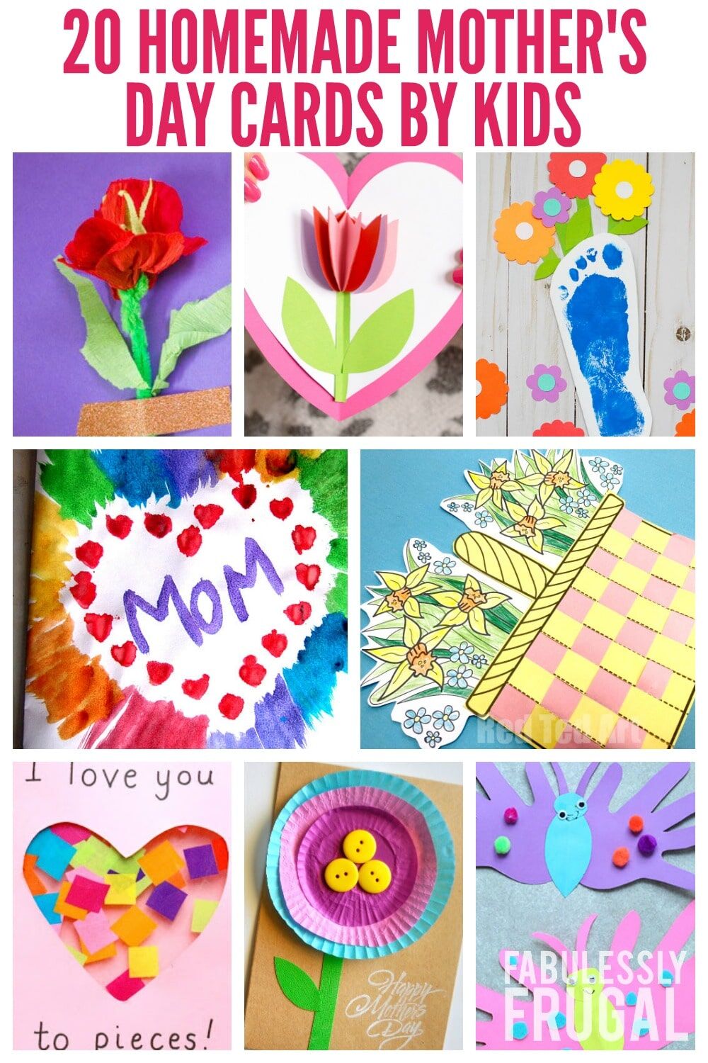 20 Easy Homemade Mother's Day Card Ideas for Kids - Fabulessly Frugal