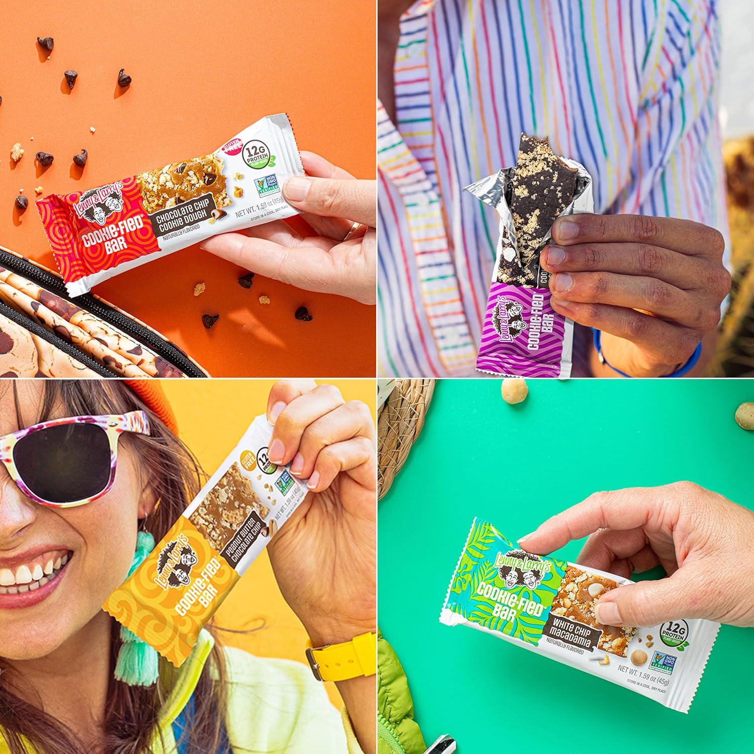 Lenny & Larry's Cookie-fied Protein Bars, 4-Flavor Variety Pack, 8 ...